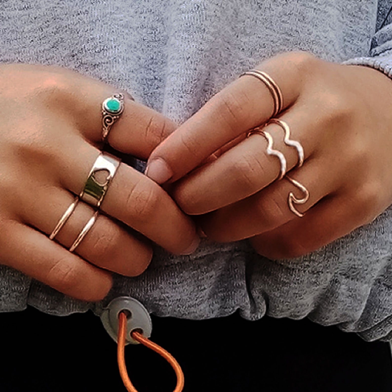 Double Silver Ring Silver Double Thread Women's Ring | Etsy