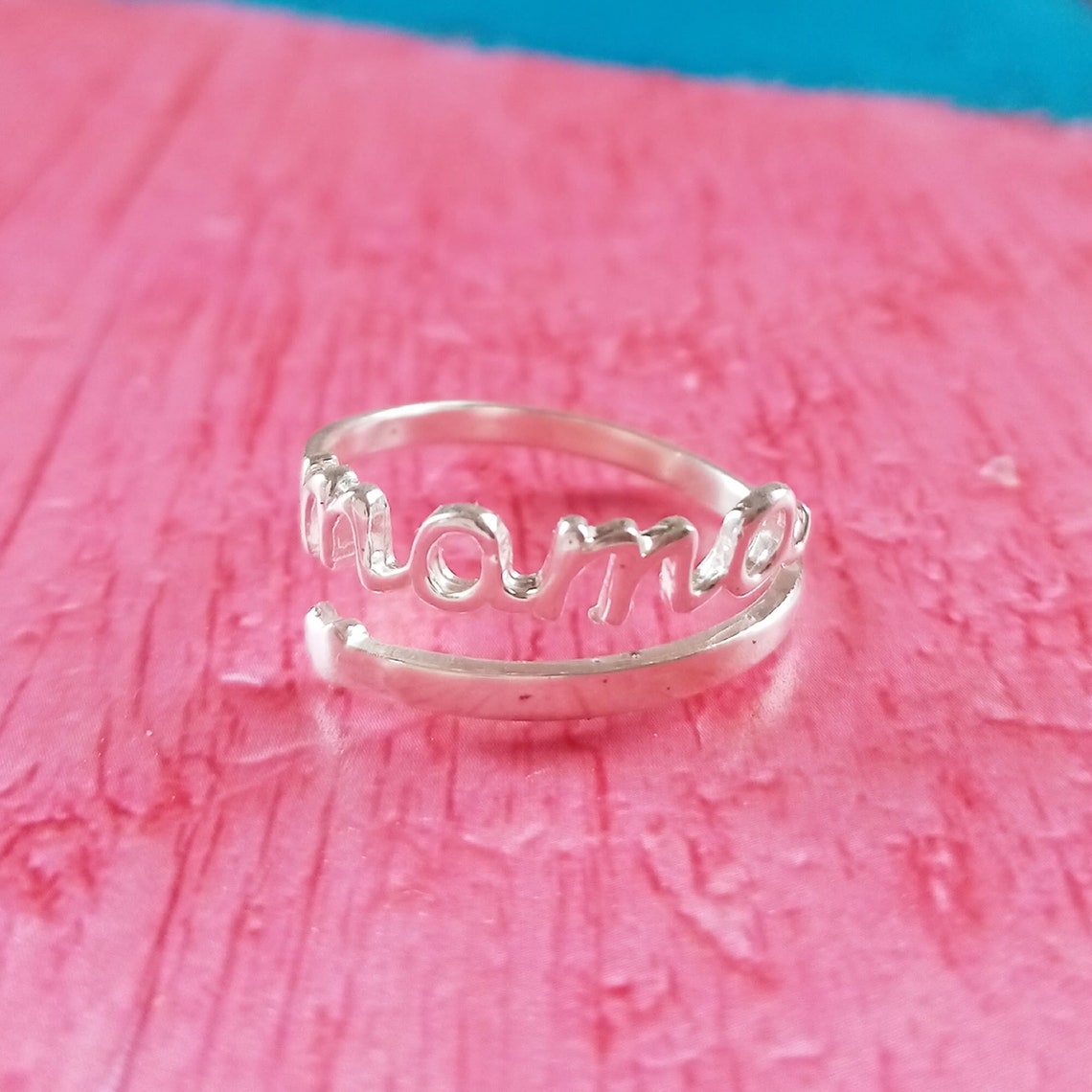 Mama Ring Adjustable Open Silver Ring Gift Ring for Mother - Etsy