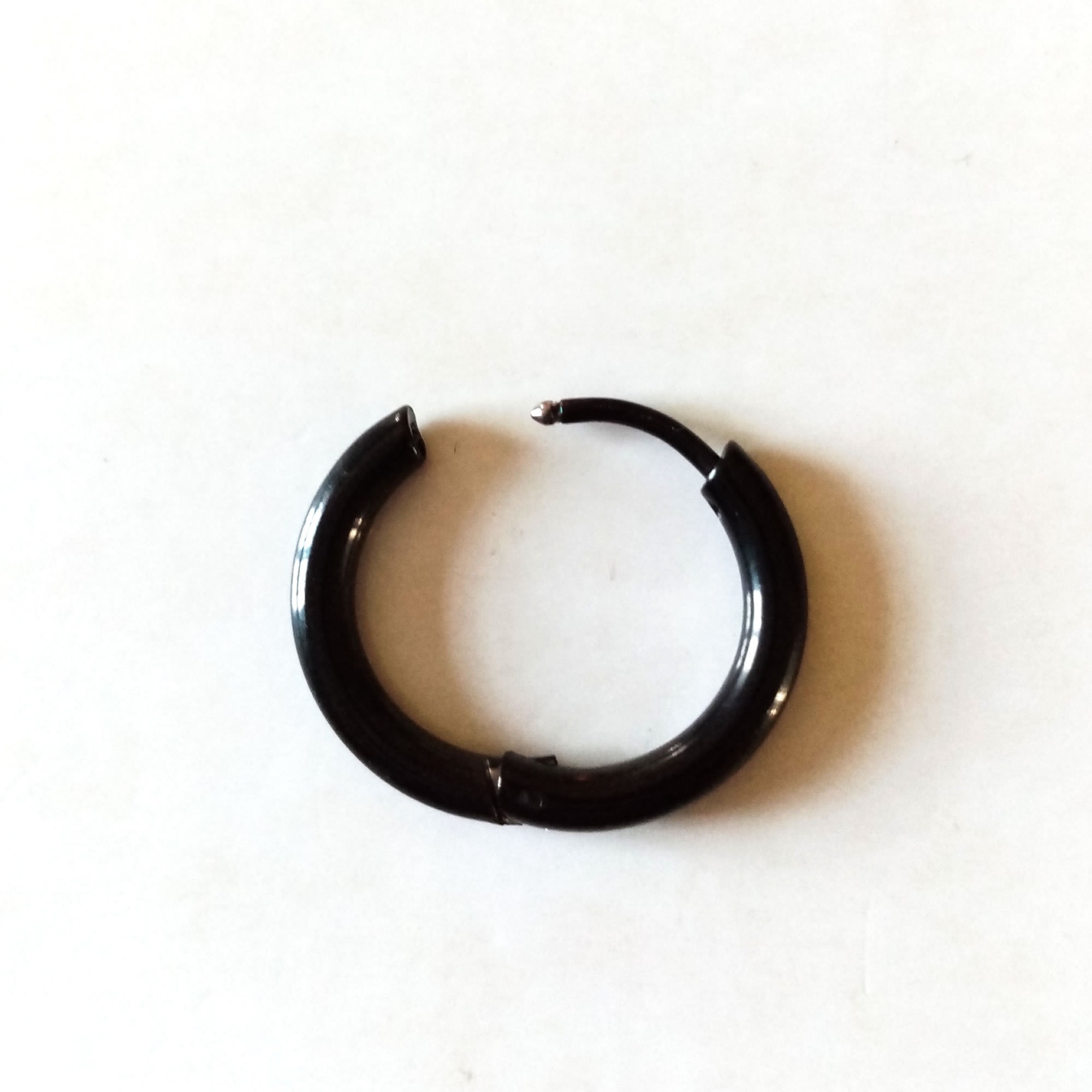 Black Steel Hipster Hoops Men's Hoop Earrings Simple and - Etsy