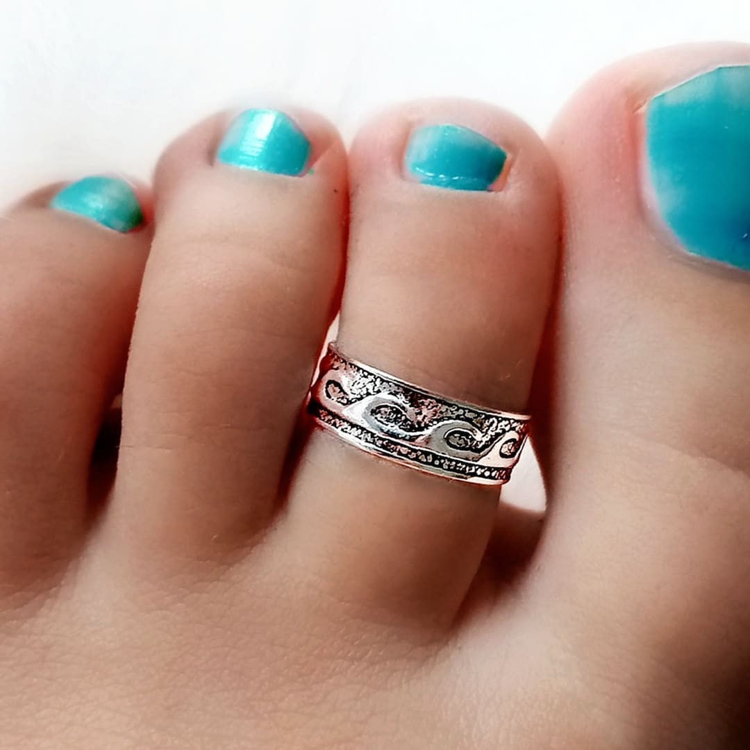 Ring for the Little Toes of Your Feet, 925 Sterling Silver Decorated ...