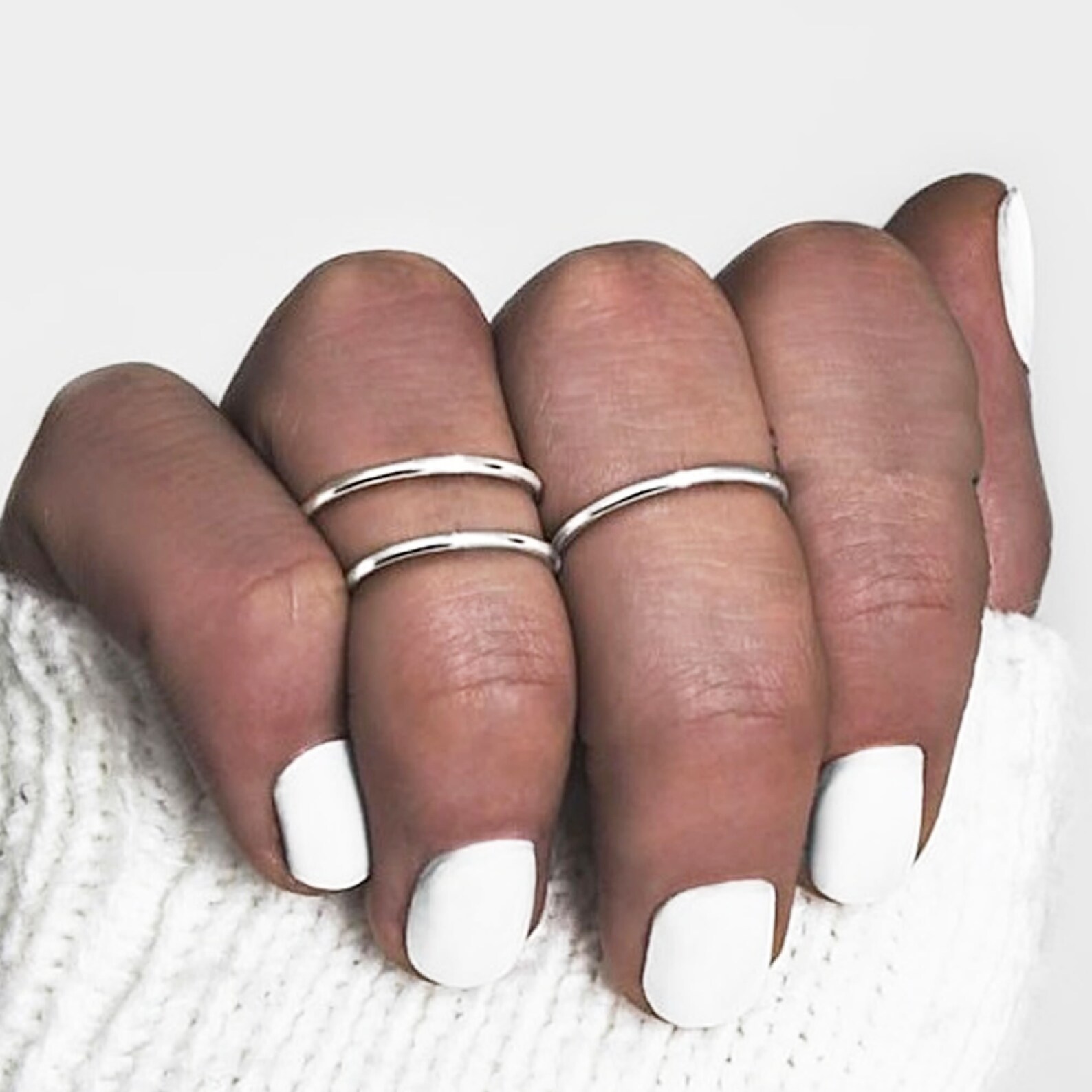 Double Silver Ring Silver Double Thread Women's Ring | Etsy