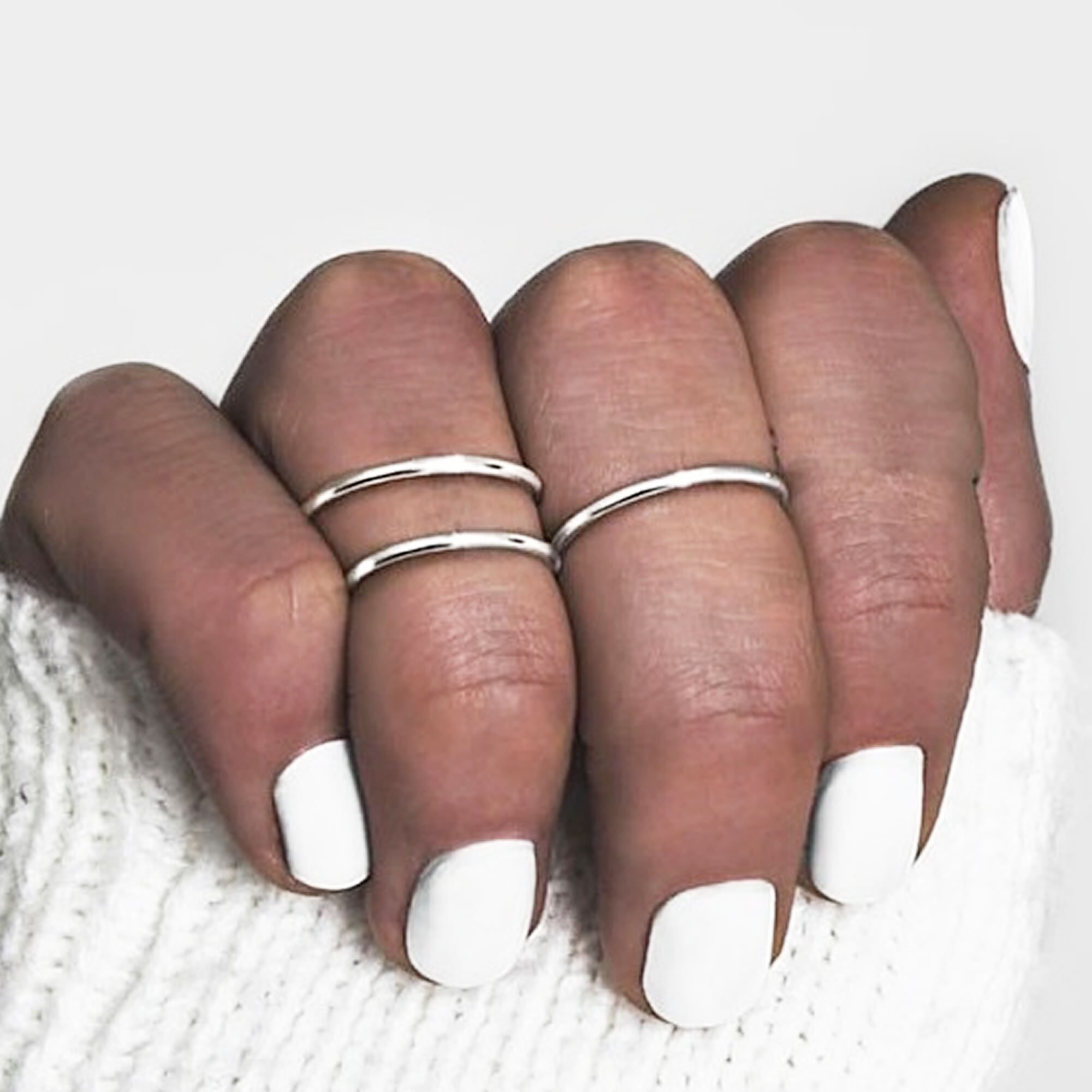 Double Silver Ring Silver Double Thread Women's Ring | Etsy