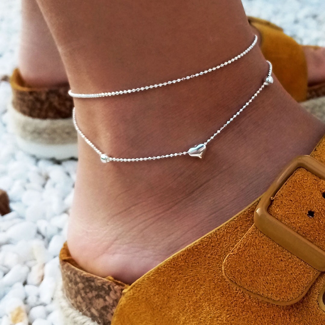 Simple and Minimalist 925 Silver Anklet, 925 Sterling Silver Anklet ...