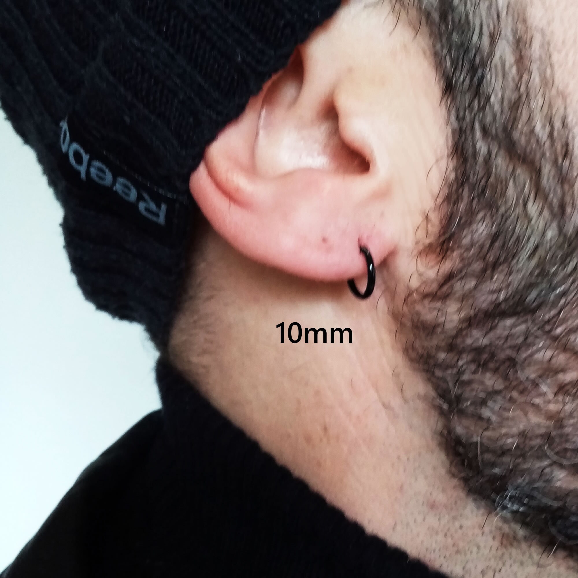 Black Hoops various diameters: 10mm 12mm 14mm Black | Etsy