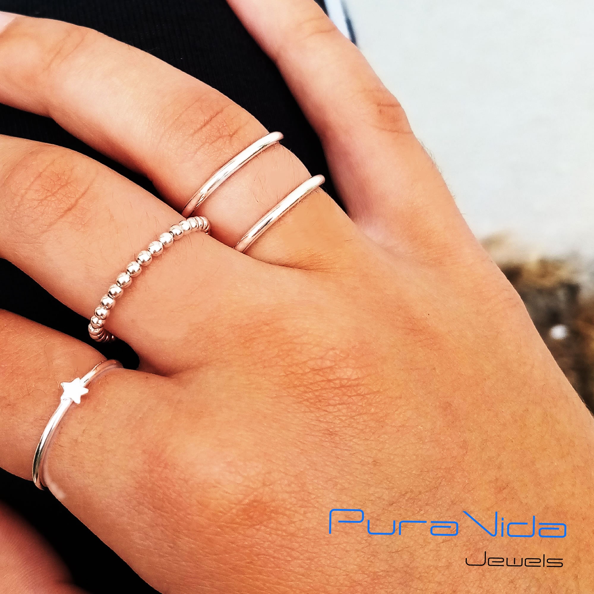 Double Silver Ring Silver Double Thread Women's Ring | Etsy