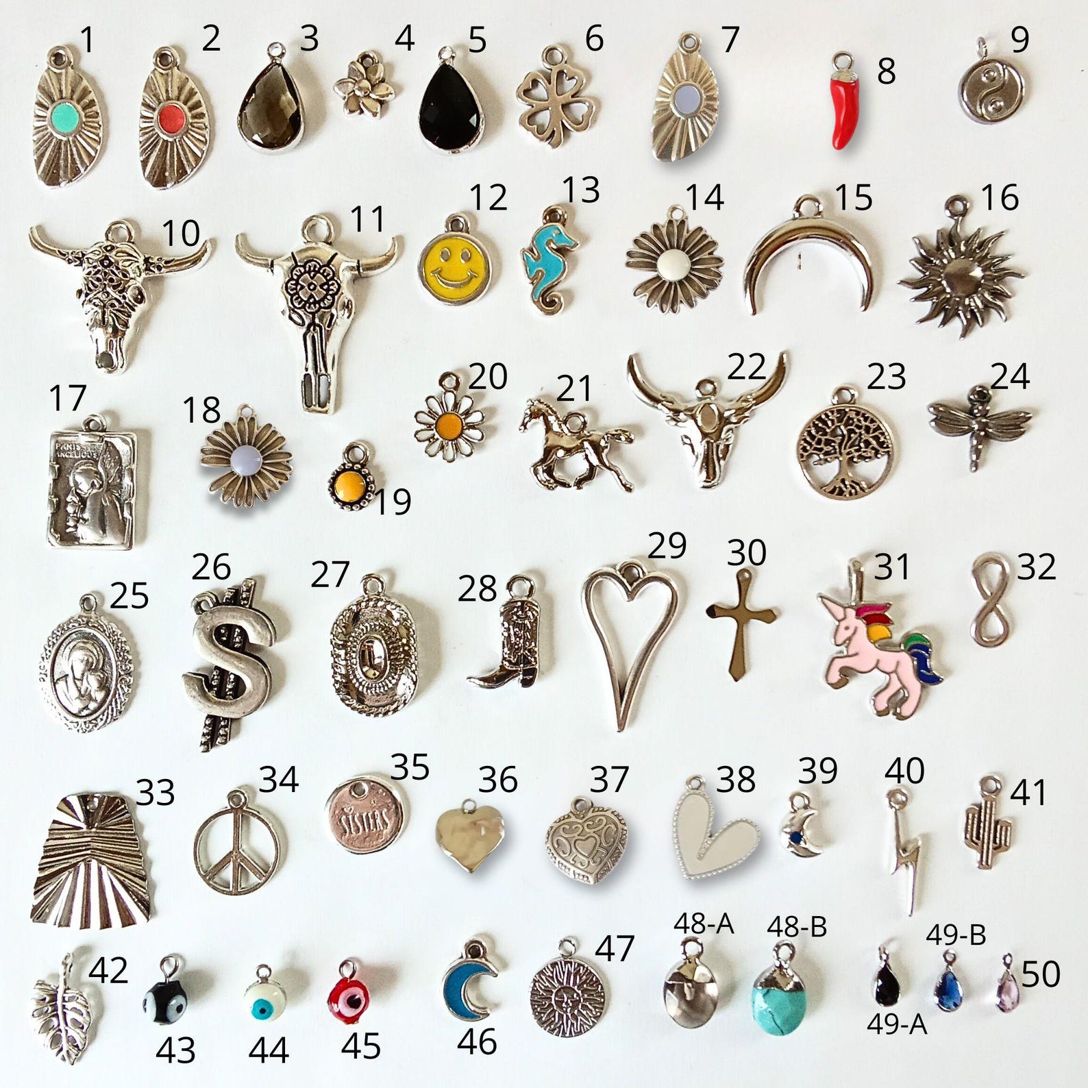 Linked Charm Necklace ,design Your Own Custom Necklace, Choose Your ...