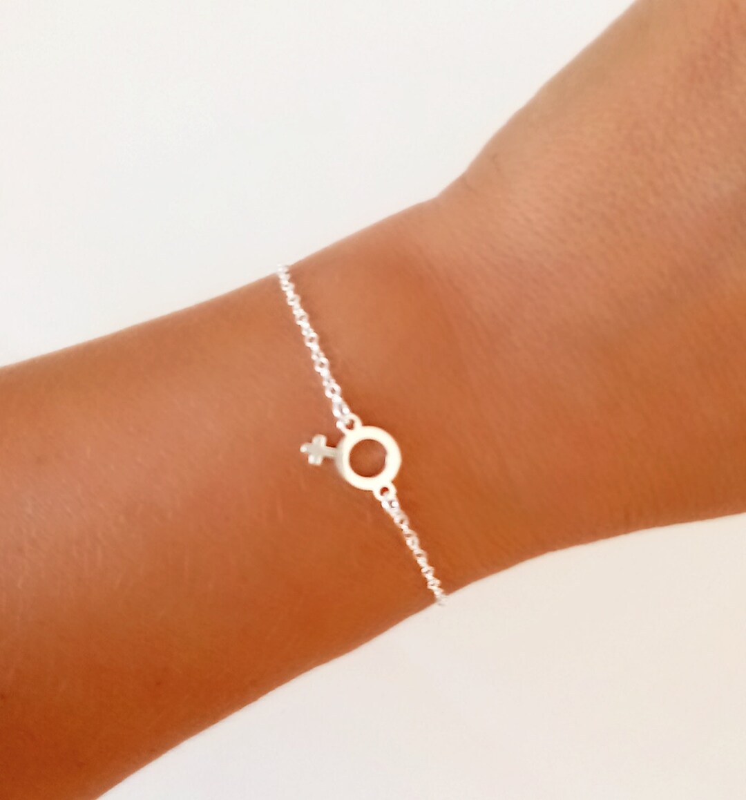 925 Silver Bracelet With Woman's Symbol, Feminist Bracelet in 925 ...