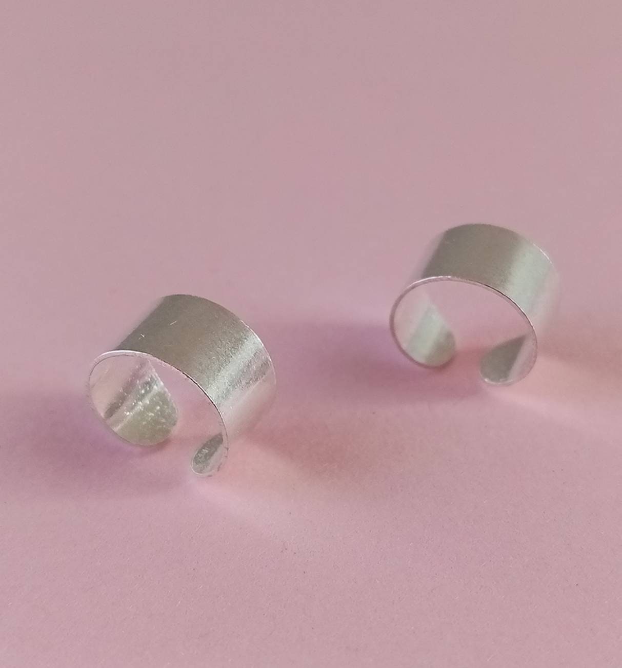 Non Pierce Full Ear Cuff Shiny Silver Smooth Ear Cuff, Earring Without ...