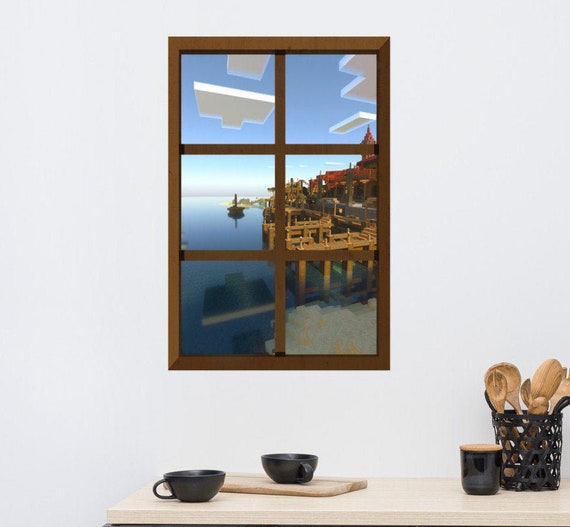 Minecraft Window Poster RTX Dock and Water Minecraft | Etsy