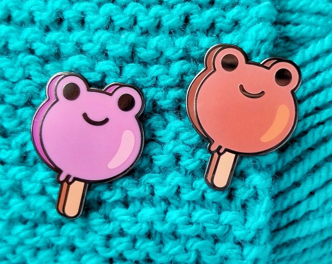 Frog Pop Enamel Pins | Cute Frog Hard Enamel | Candy Sweet Ice Cream ...