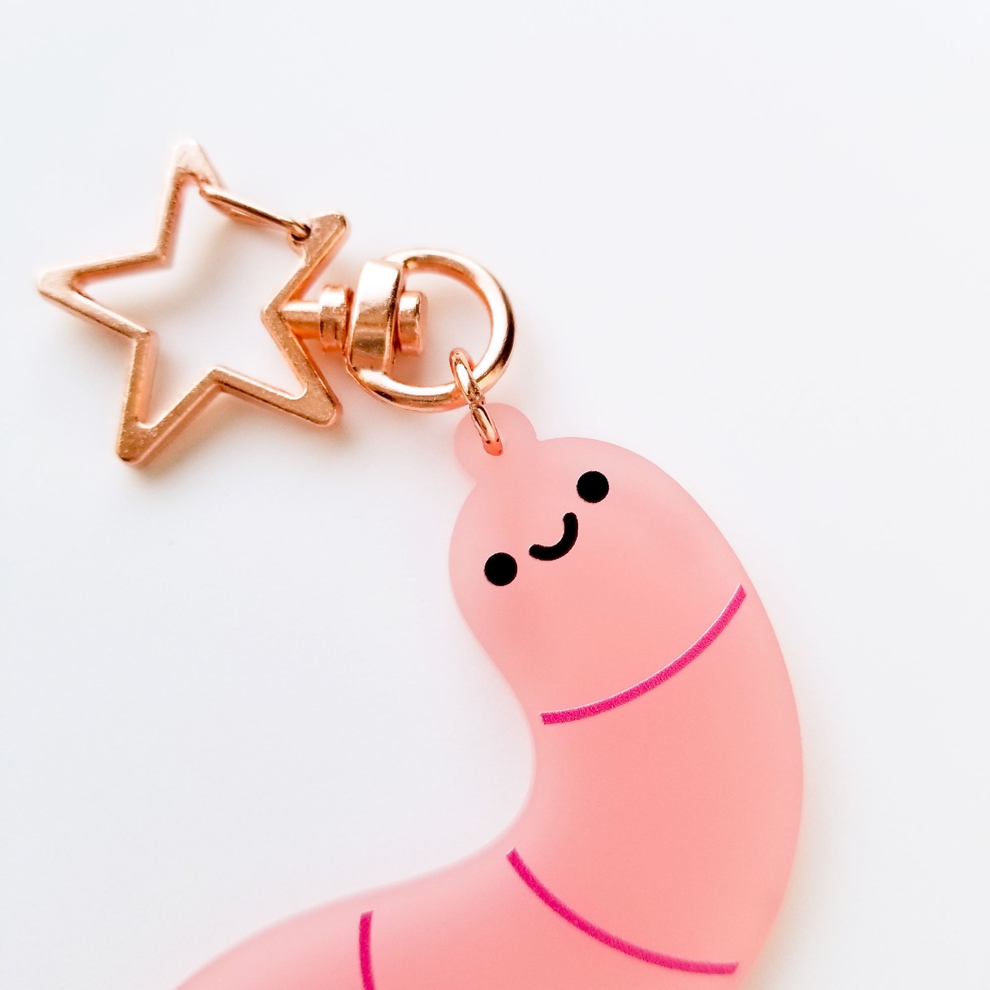 Cute Worm Keychain 3 in Single-sided Kawaii Charm Frosted - Etsy