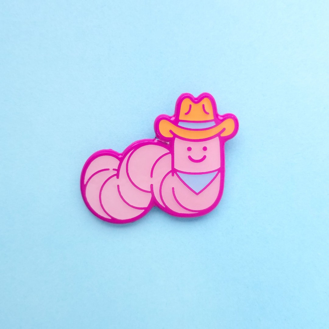 V2 Cowboy Worm Enamel Pin Soft Enamel Bug Pin Cute Cowboy Lapel Pin - Etsy