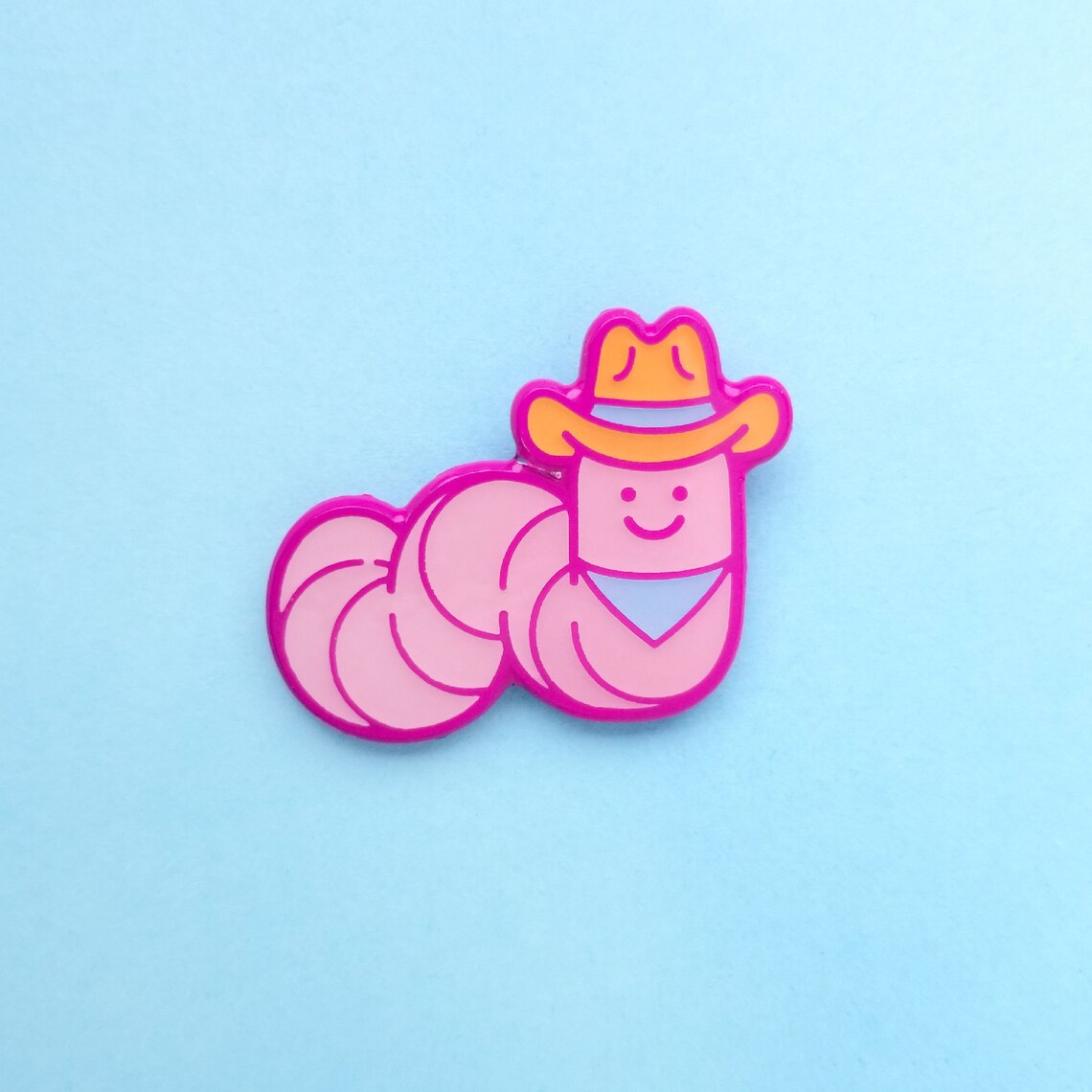 V2 Cowboy Worm Enamel Pin Soft Enamel Bug Pin Cute Cowboy - Etsy