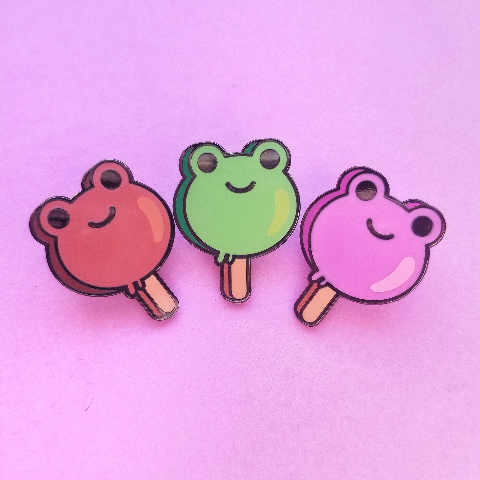 Frog Pop Enamel Pins Cute Frog Hard Enamel Candy Sweet Ice - Etsy
