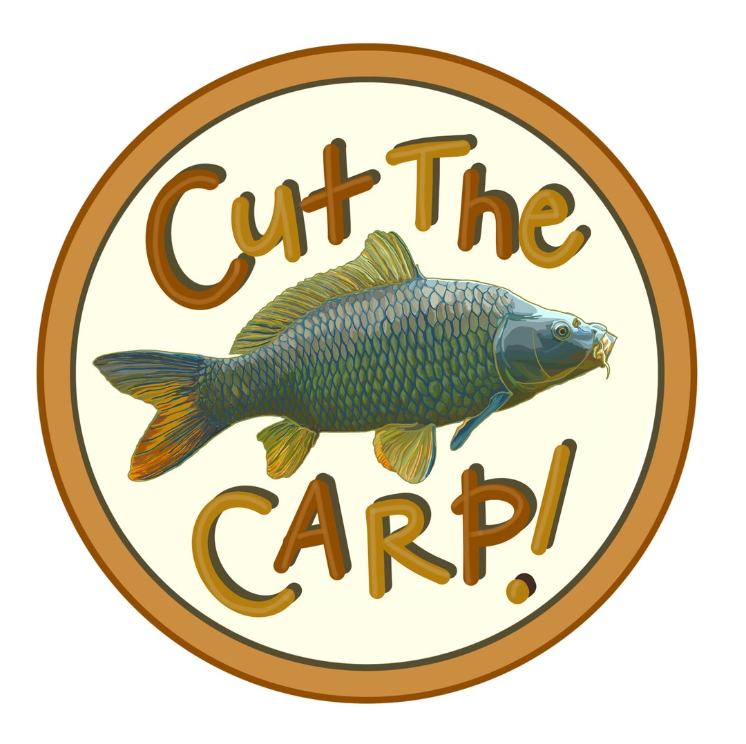 Cut the Carp Illustrated Fish Pun Sticker/ Decal - Etsy