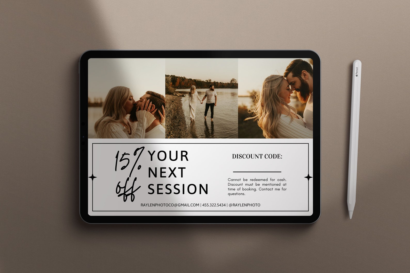 Photography Session Discount Code CANVA Template - Session Discount ...