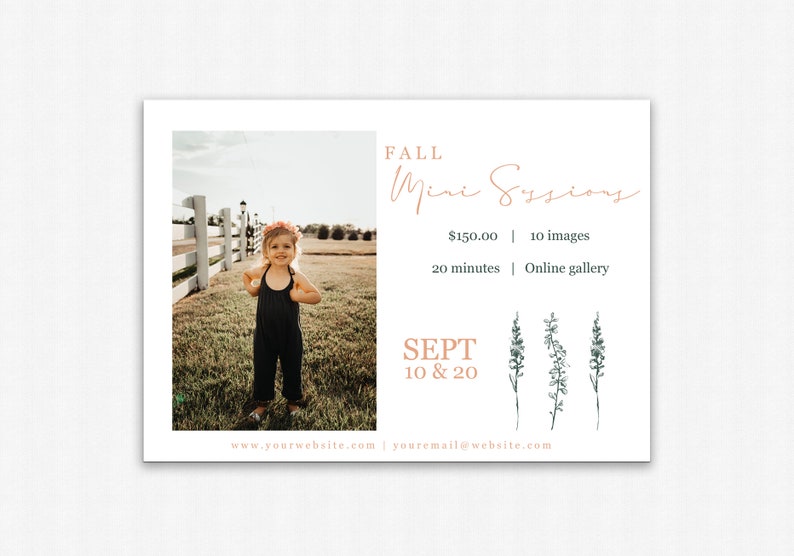 Editable Mini Session Template BOHO 5x7 PSD File - Etsy