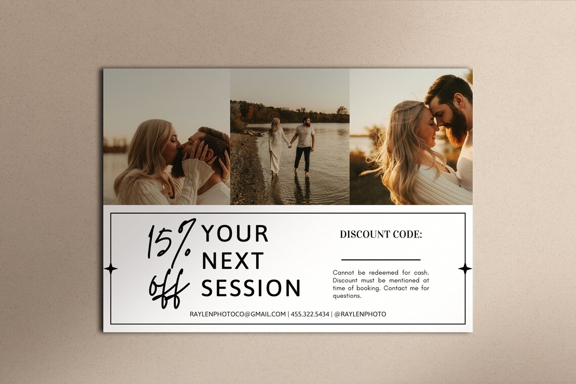Photography Session Discount Code CANVA Template - Session Discount ...