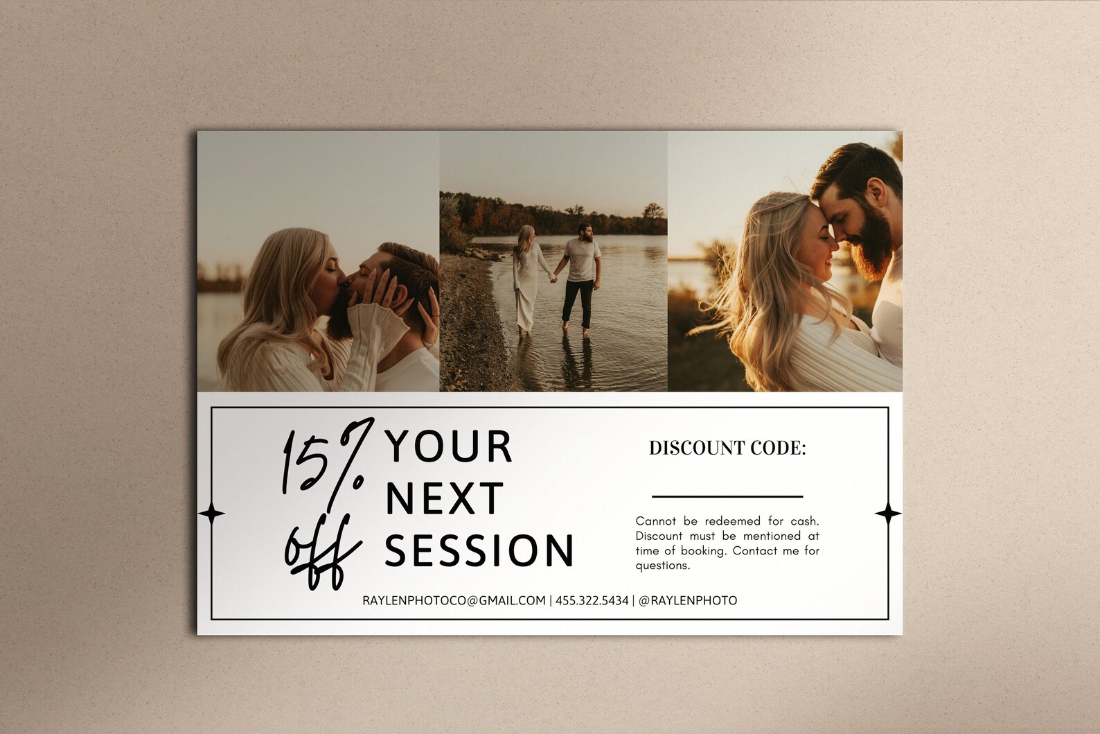Photography Session Discount Code CANVA Template - Session Discount ...