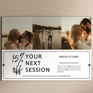 Photography Session Discount Code CANVA Template - Session Discount ...