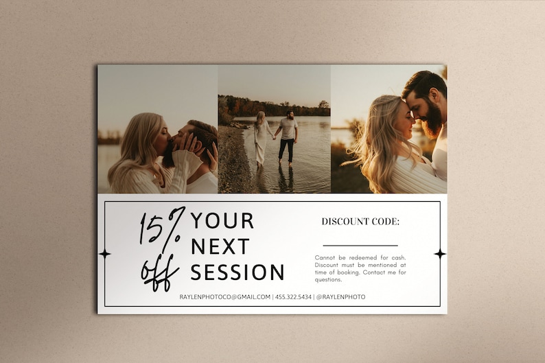 Photography Session Discount Code CANVA Template - Session Discount ...