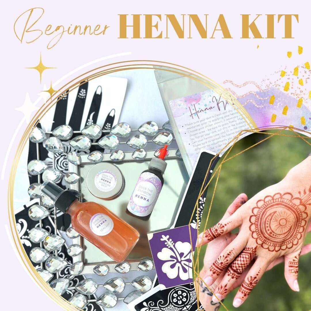 Complete Beginner Henna Kit Fun & Easy Natural Henna Body Art Temporary ...