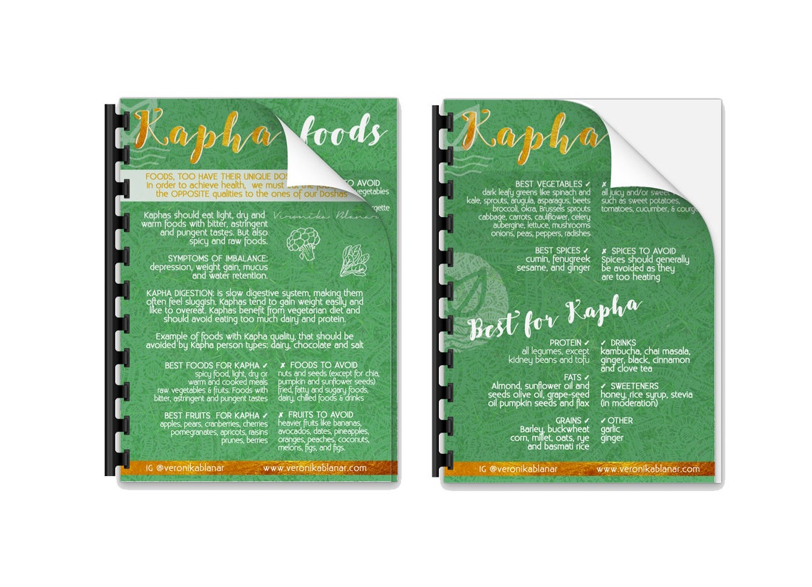 KAPHA COMPLETE Guide My Kapha Dosha Feeding Kapha Dosha | Etsy