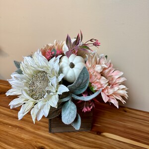 Pink Fall Centerpiece, Fall Flower Arrangement, Glam Fall Flower ...