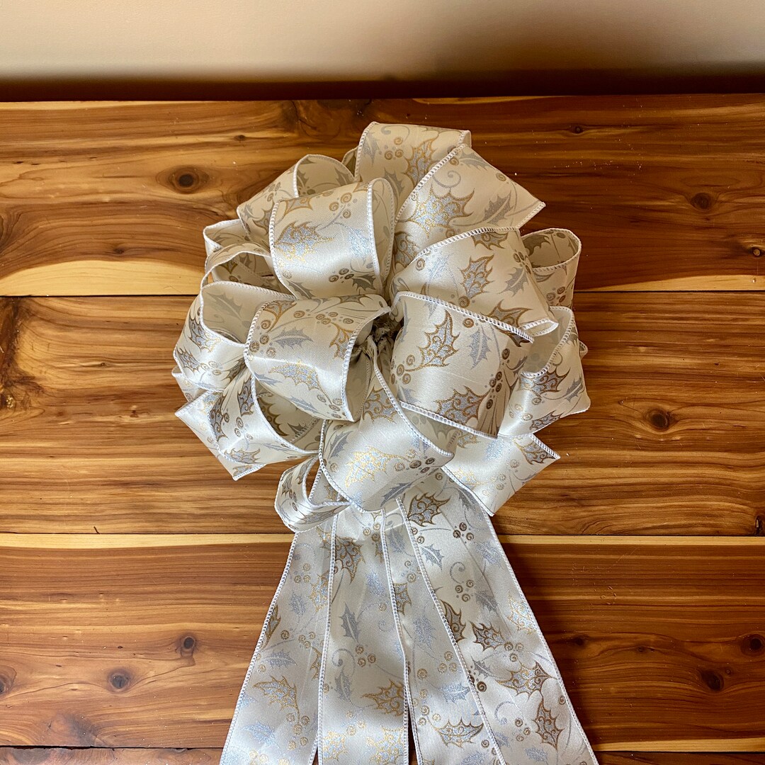 Christmas Tree Topper Bow, Tree Topper Bow, Gold Tree Topper Bow - Etsy