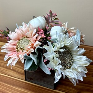 Pink Fall Centerpiece, Fall Flower Arrangement, Glam Fall Flower ...