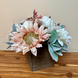 Pink Fall Centerpiece, Fall Flower Arrangement, Glam Fall Flower ...