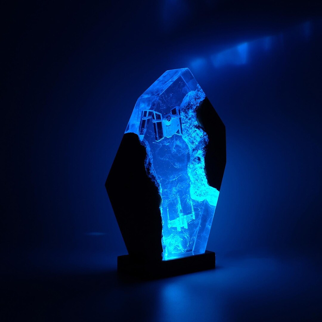 X-wing & TIE Advanced X1 Starfighter Nightlight, Resin Lamp, Galaxy ...