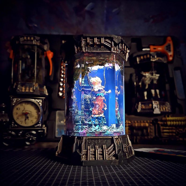 Dragon Ball Goku Saiyan Healing Chamber Resin Lamp Anime Incubator ...