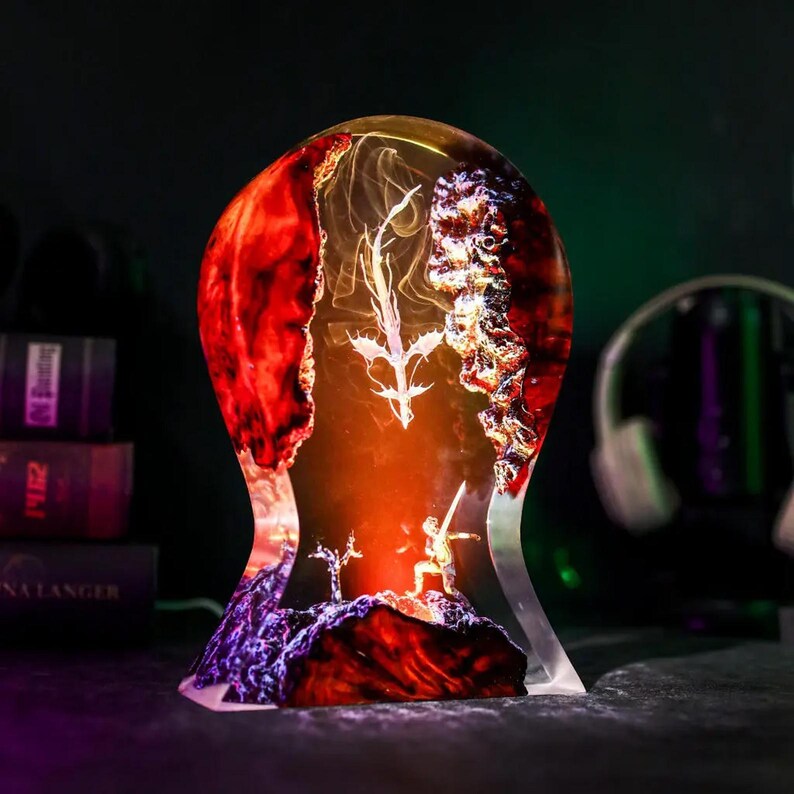 Noctis Vs Leviathan Headphone Stand Lamp, Final Fantasy Resin RGB Light ...