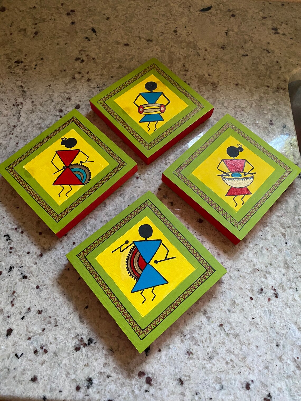 Ethnic Indian Wall Decor or Coaster- Indian Tribal Art (warli) - Etsy