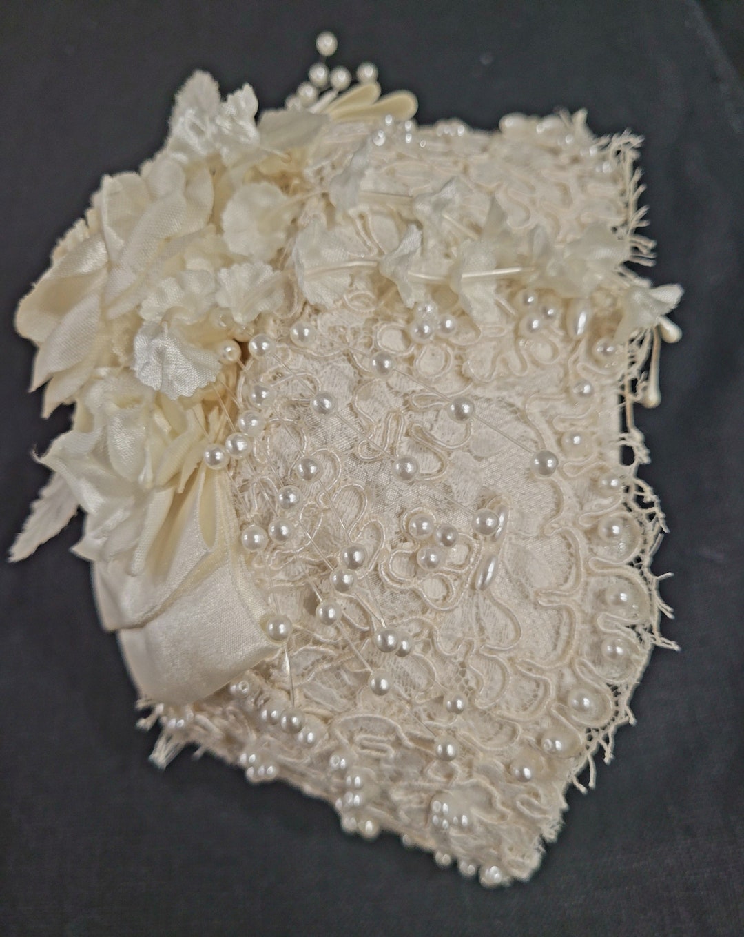 Juliet Bridal Cap - Pearl Encrusted Ivory Alençon Lace - Etsy