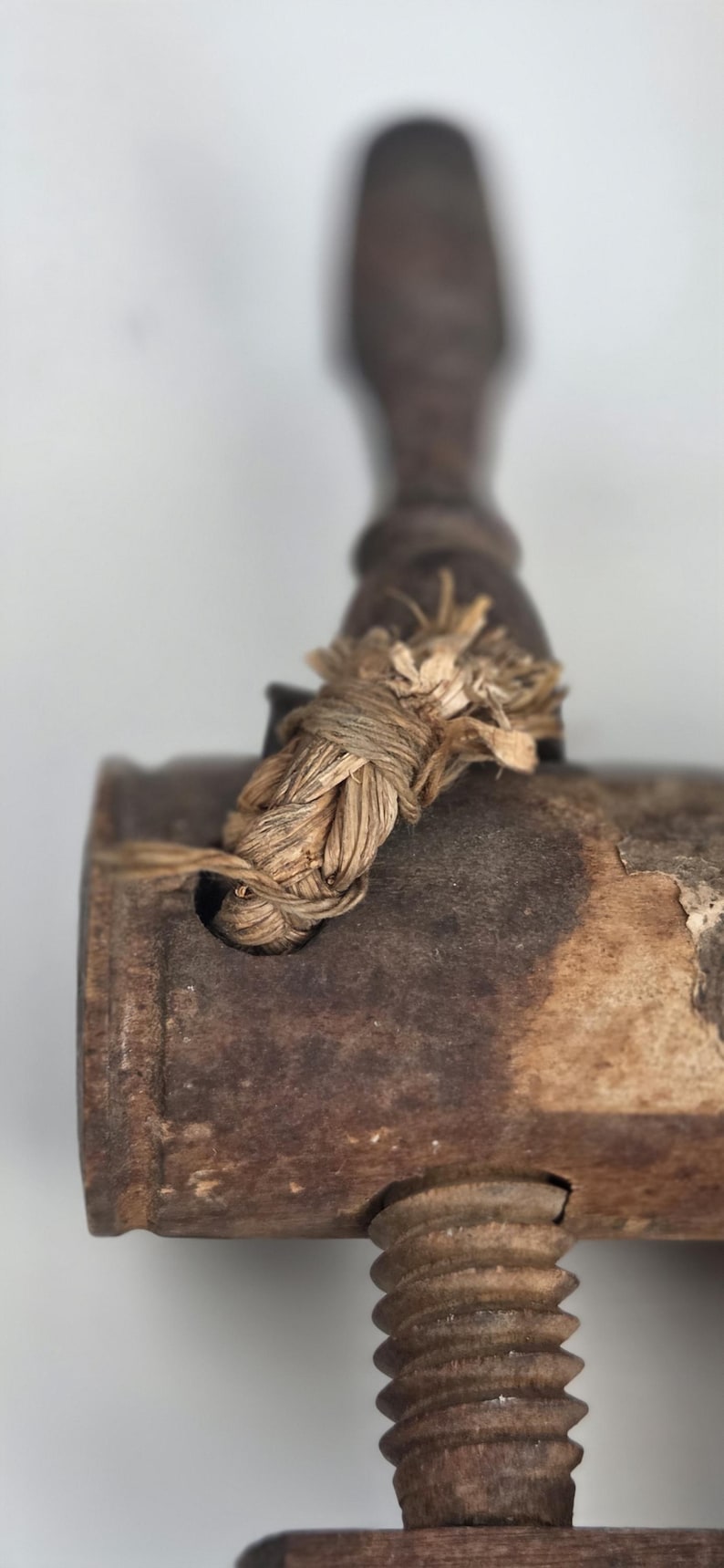 Antique Wooden Screw Clamp With Original Label - 19th C Textile or ...