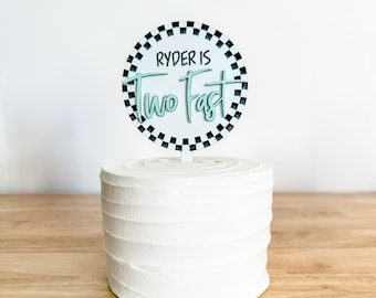 Two Fast Cake Topper, Two Fast Decorations, 2nd Birthday, Racing ...