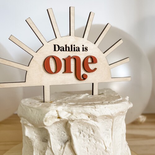 Sun Cake Topper Boho Sun Cake Topper First Trip Around the - Etsy