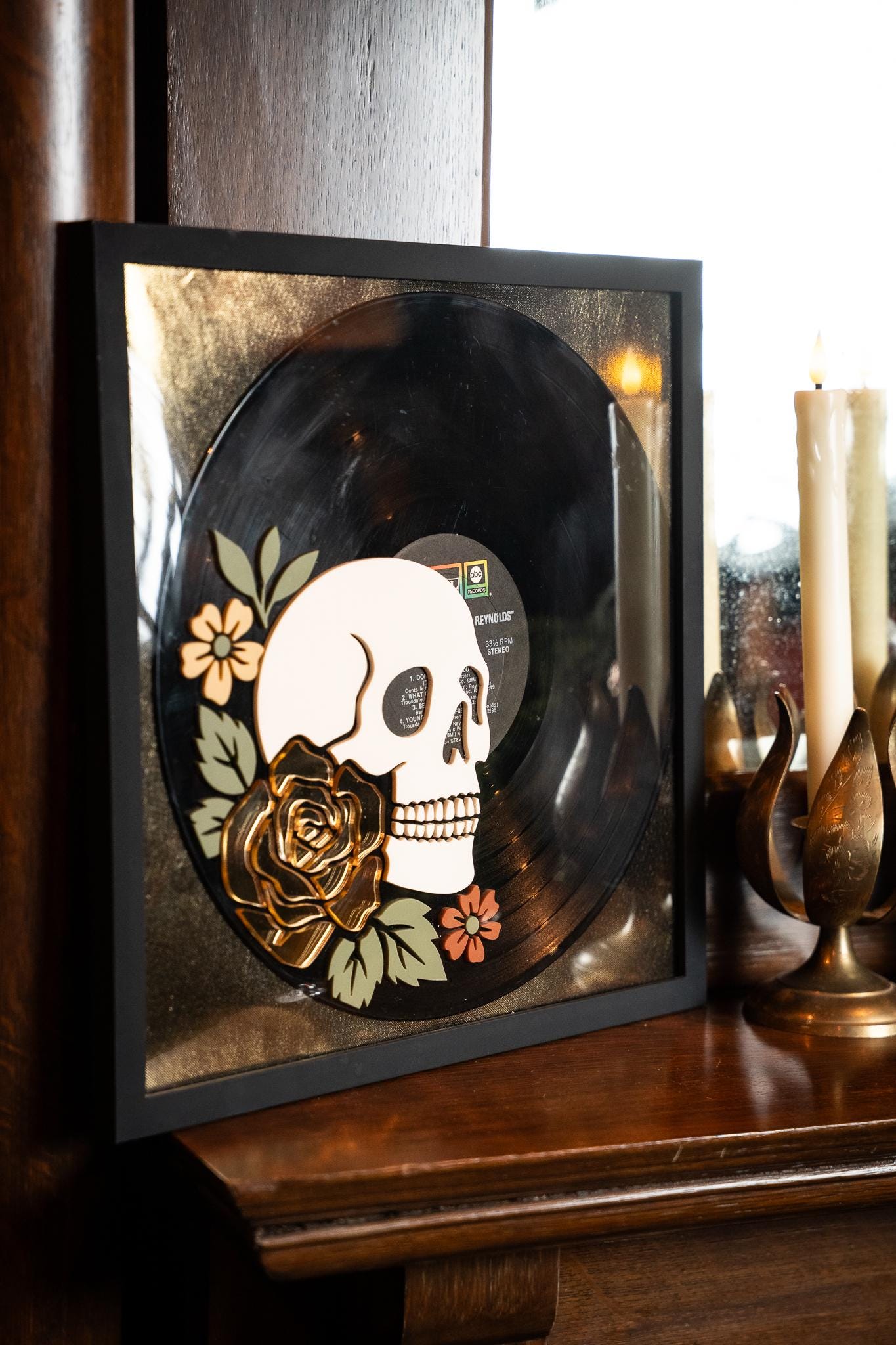 Acrylic Designed Vinyl Record Art | Framed Record Tattoo Inspired Wall ...