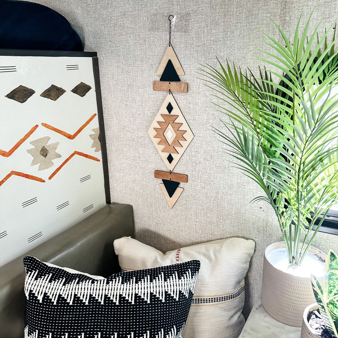 Aztec Wall Hanginggeometric Wall Hangingwooden Geometric Wall ...