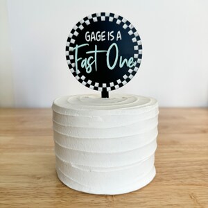 Fast One Cake Topperfast One Checkered Birthdayrace Car ...