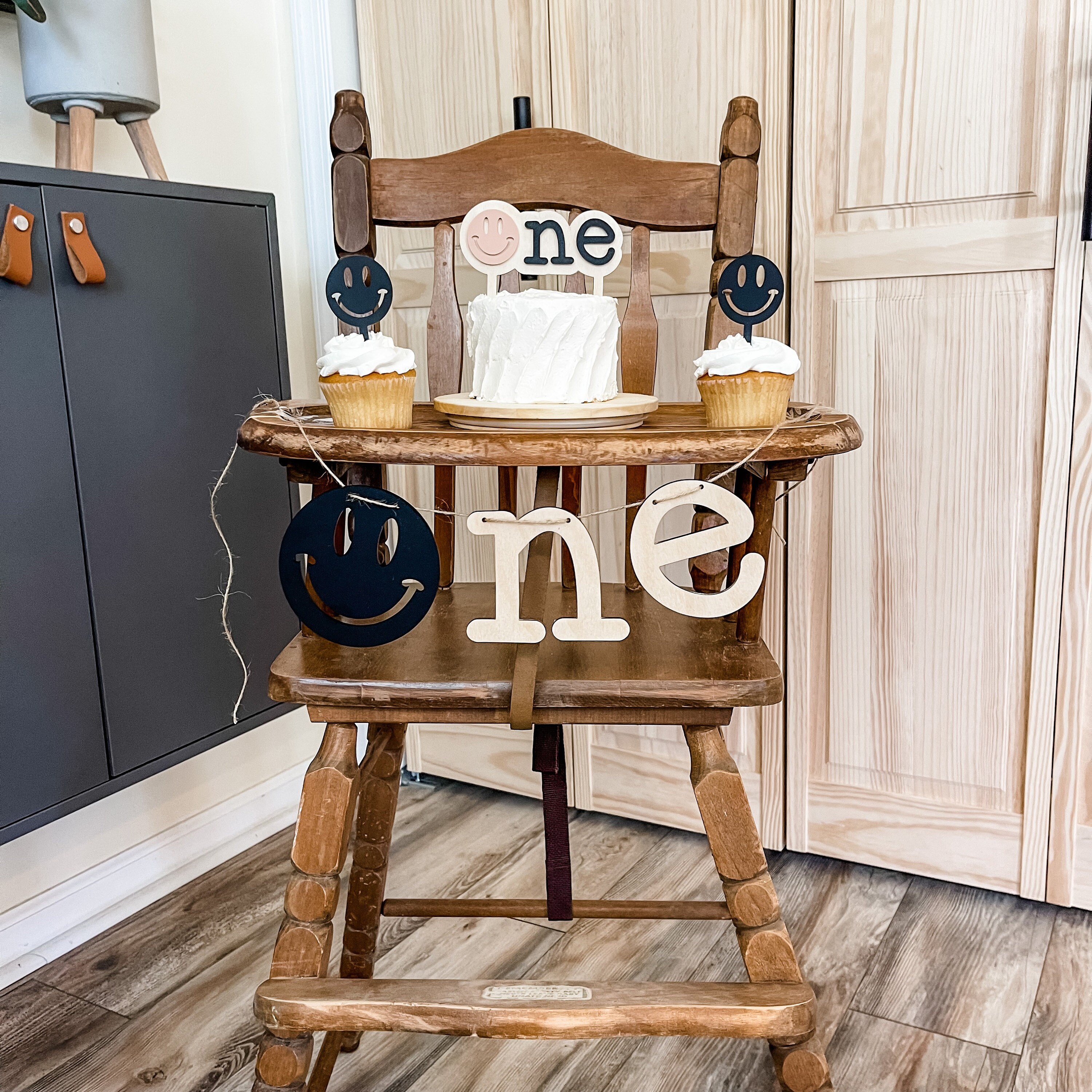 First Birthday High Chair Bannerone Highchair Bannersmiley - Etsy
