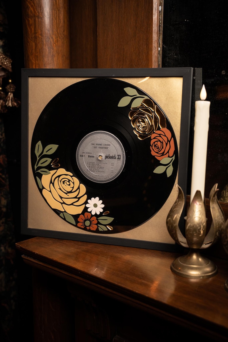 Acrylic Designed Vinyl Record Art | Framed Record Tattoo Inspired Wall ...