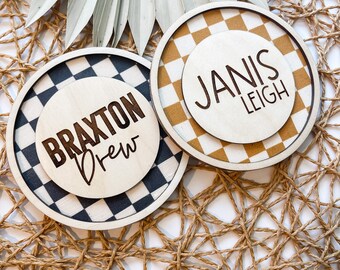 Checkered Name Sign - Etsy