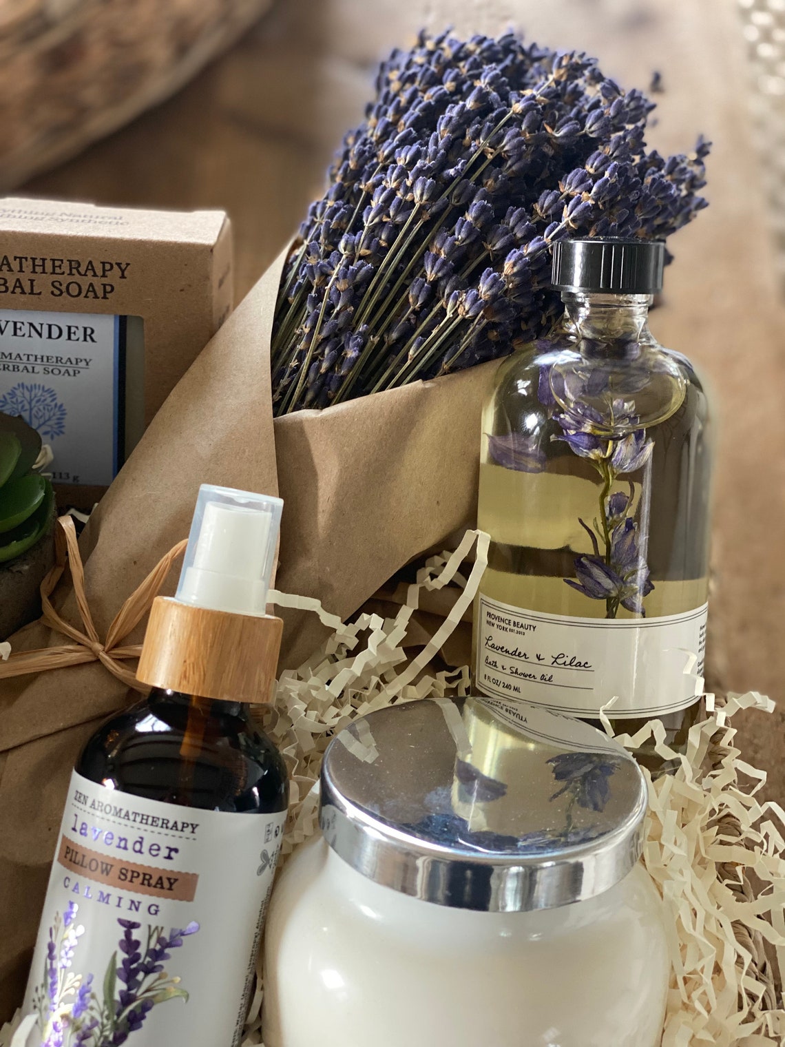 Lavender Gift Basket/luxury Spa Lover Gift/wellness - Etsy