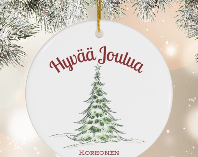 Hyvää Joulua FINLAND Finnish Merry Christmas, Turquoise Acrylic ...