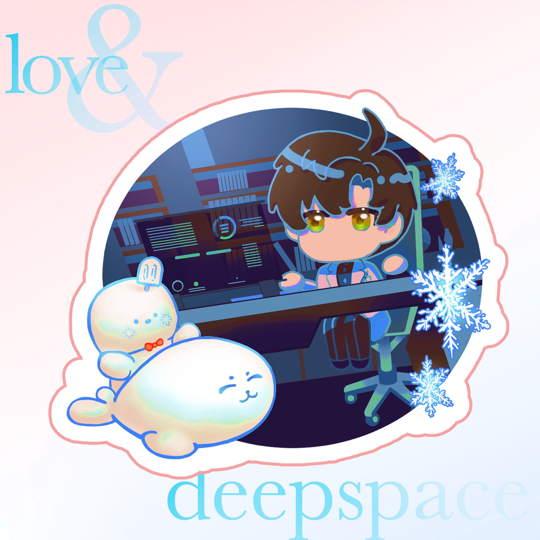 Love & Deepspace Chibi 3 Die-cut Vinyl Stickers Rafayel, Zayne, Xavier ...