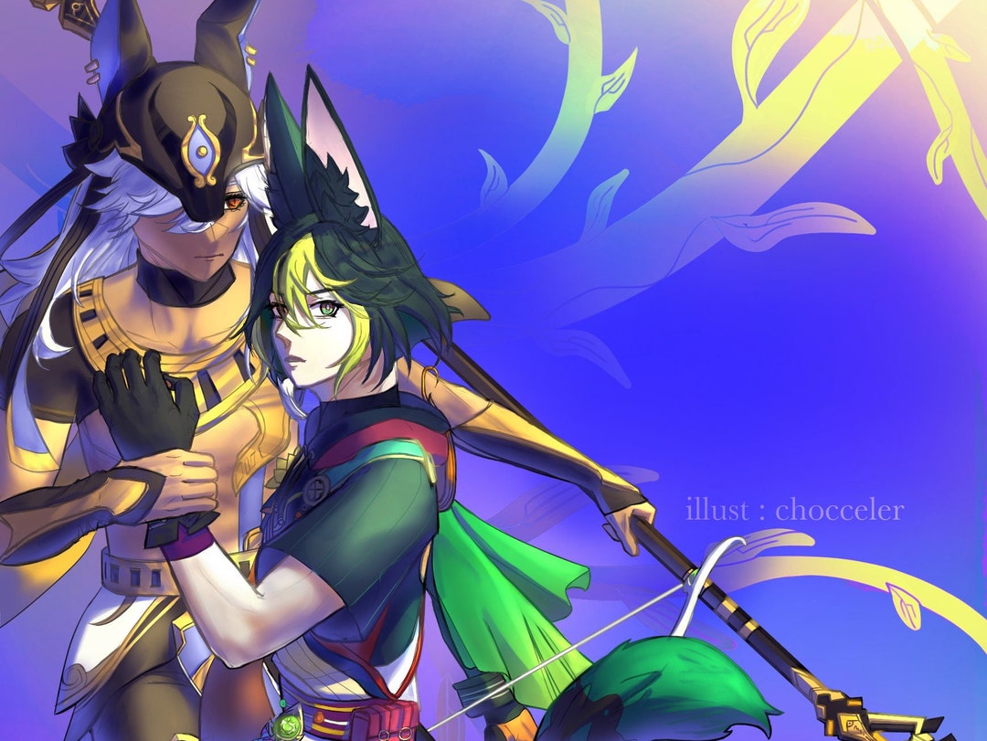 Genshin Impact Cyno & Tighnari [cynonari] 5x7" Art Print - Etsy