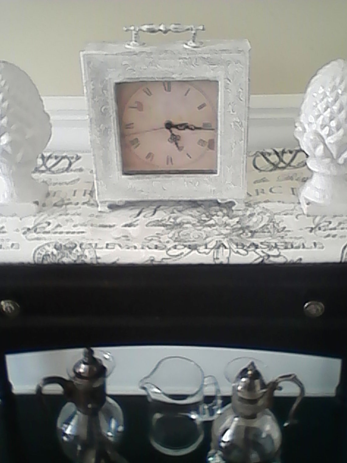 Table top clock country French farmhouse with embossed | Etsy